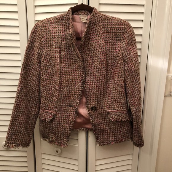 Sigrid Olsen | Jackets & Coats | Sigrid Olsen Pink And Metallic Tweed ...